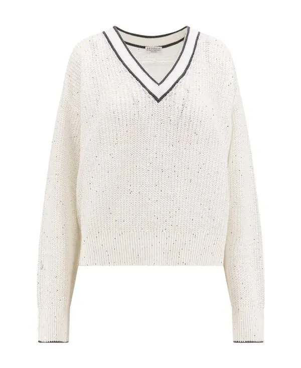 Brunello Cucinelli V-neck Sequin Jumper