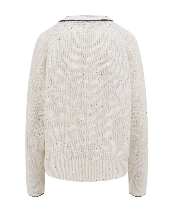 Brunello Cucinelli V-neck Sequin Jumper