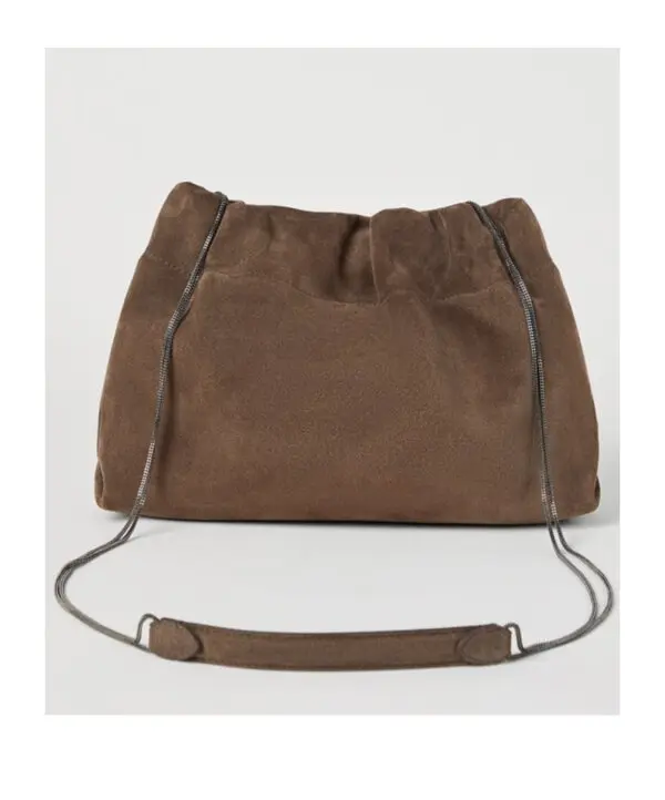 Brunello Cucinelli Logo-printed Chain-linked Shoulder Bag