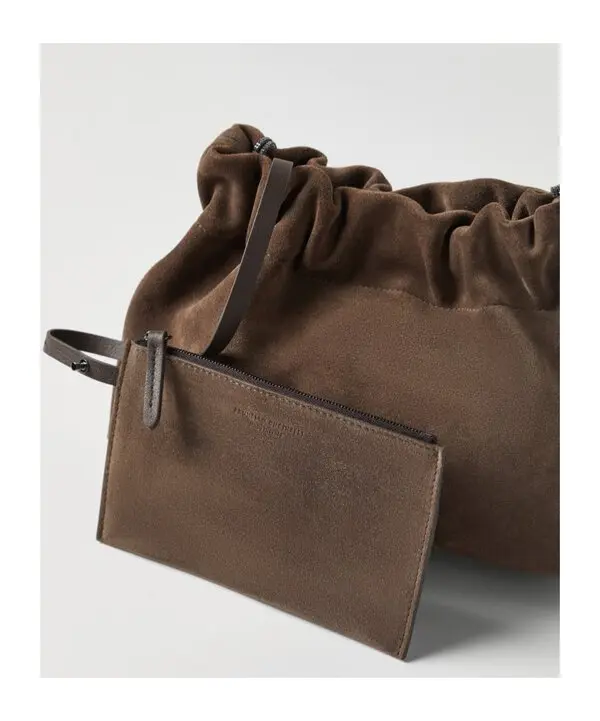 Brunello Cucinelli Logo-printed Chain-linked Shoulder Bag