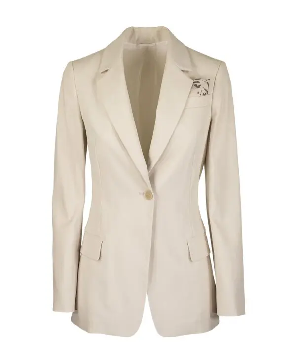Brunello Cucinelli Silk Single-breasted Fitted Blazer - Nude
