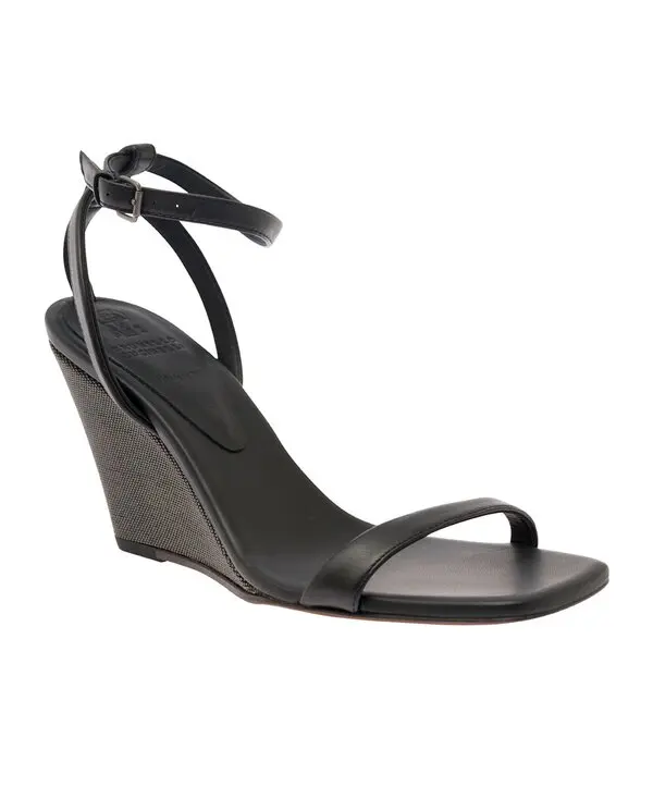 Brunello Cucinelli Ankle Strap Wedge Sandals