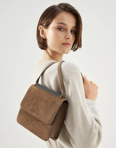 Brunello Cucinelli Beaded Suede Crossbody Bag