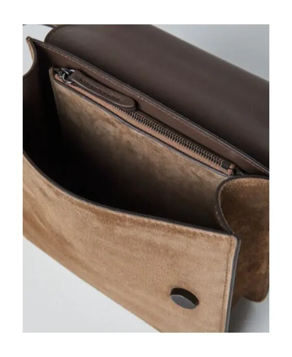 Brunello Cucinelli Beaded Suede Crossbody Bag