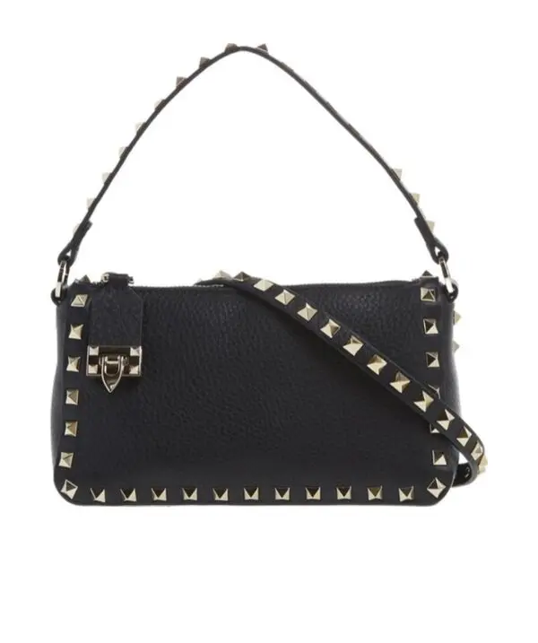 Valentino Garavani Small Rockstud Grainy Calfskin Crossbody Bag
