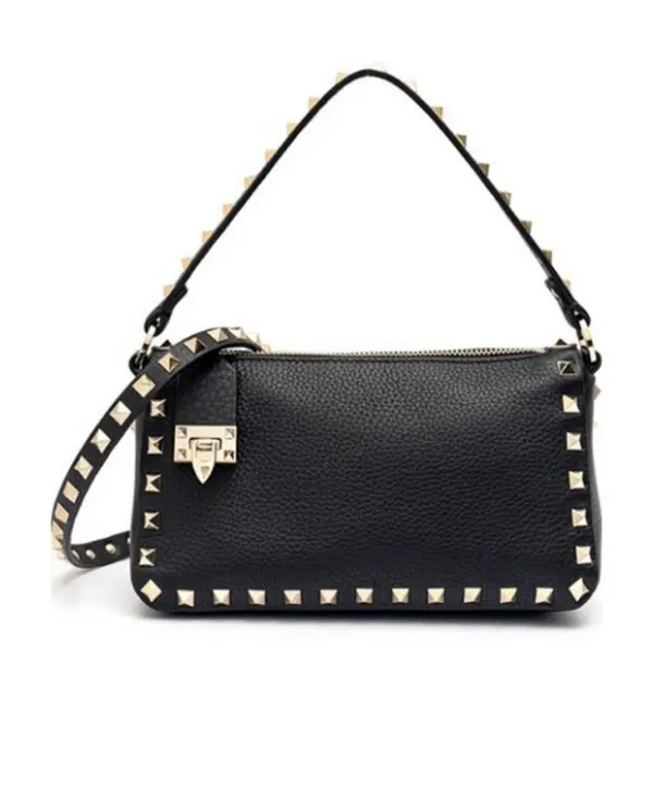 Valentino Garavani Small Rockstud Grainy Calfskin Crossbody Bag
