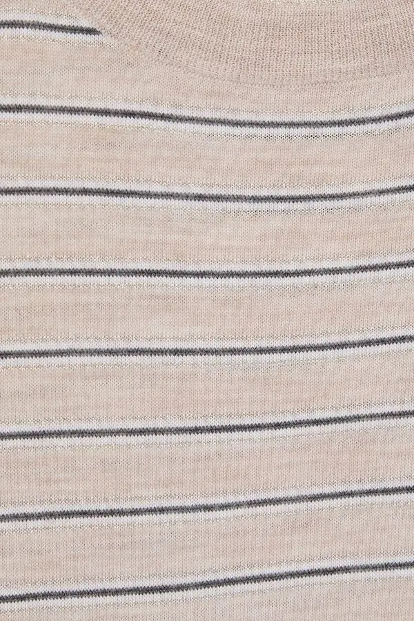 Brunello Cucinelli Striped Intarsia-knit T-shirt