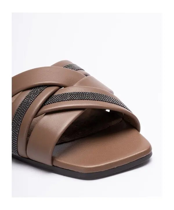 Brunello Cucinelli Beaded Slip-on Sandals
