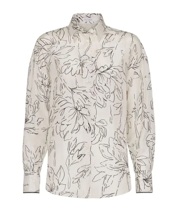 Brunello Cucinelli Monili Chain Graphic Print Shirt