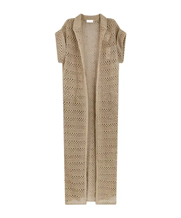 Brunello Cucinelli Net Short-sleeved Knitted Cardigan