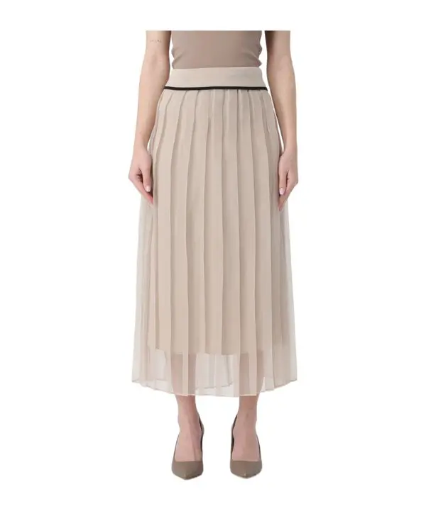 Brunello Cucinelli High-waisted Pleated Silk Skirt