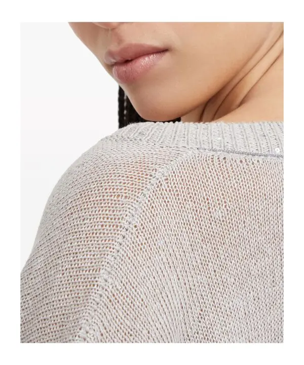 Brunello Cucinelli Sequin-embellished V-neck Jumper