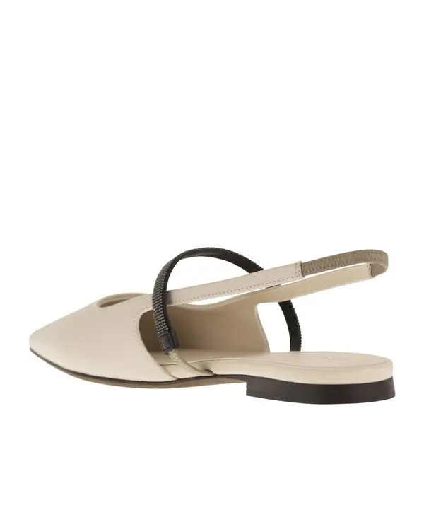 Brunello Cucinelli Monile Slingback Ballet Flats - Nude