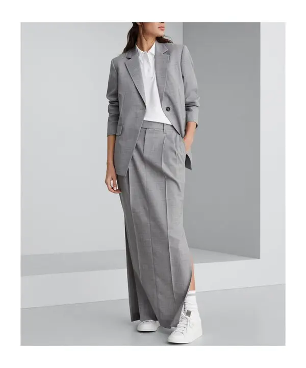 Brunello Cucinelli Virgin Wool Maxi Skirt
