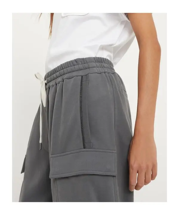 Brunello Cucinelli Side Stripe Drawstring Cargo Pants
