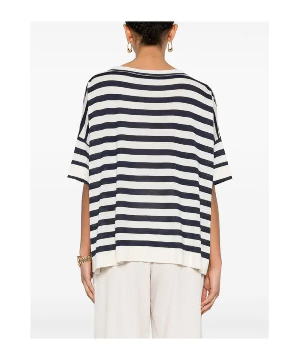 Brunello Cucinelli Monili-detail Striped Knit Top