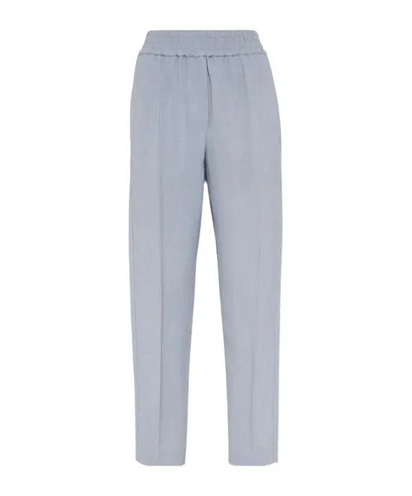 Brunello Cucinelli High-waist Straight-leg Trousers With Elasticated Belt