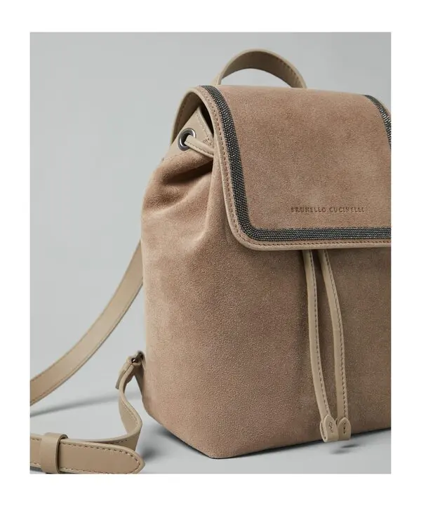 Brunello Cucinelli Logo Embossed Drawstring Backpack