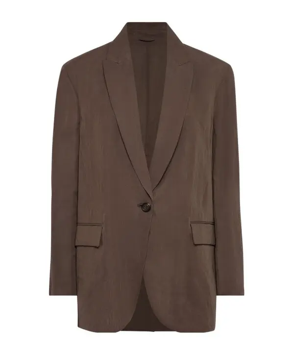 Brunello Cucinelli Single-breasted Blazer With Monili Chain Detail