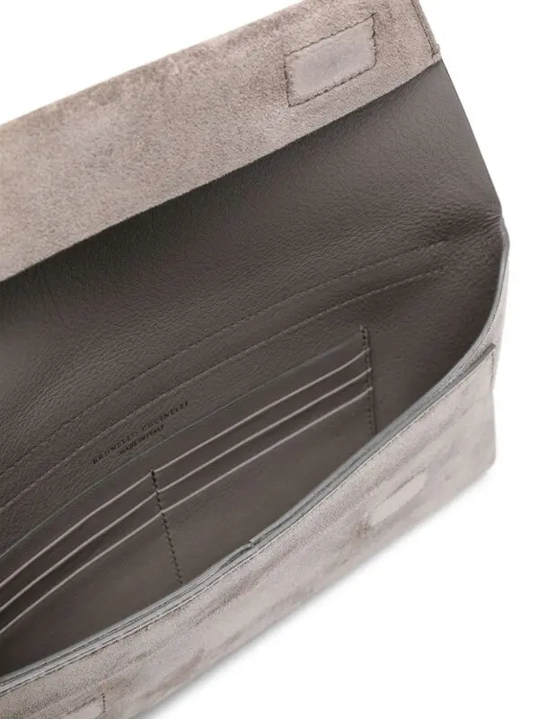 Brunello Cucinelli Bead-chain Logo Debossed Envelope Bag