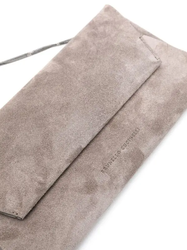 Brunello Cucinelli Bead-chain Logo Debossed Envelope Bag