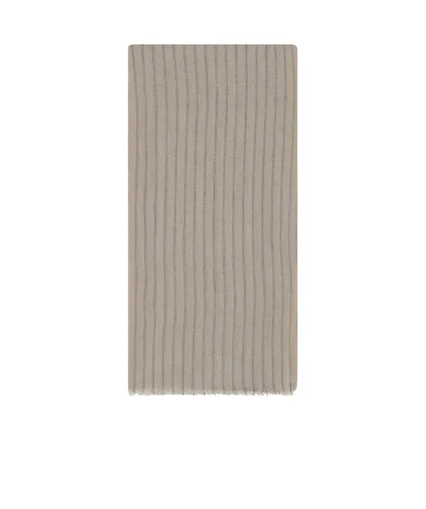 Brunello Cucinelli Striped Frayed Hem Scarf