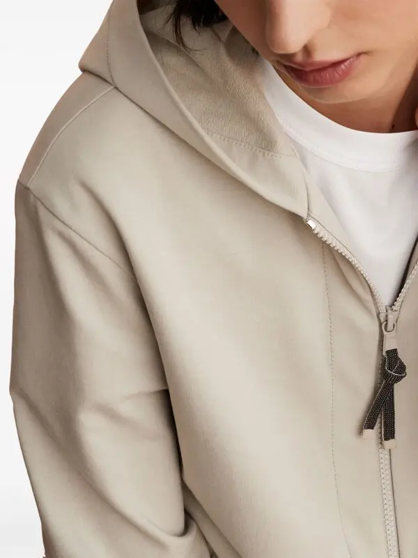 Brunello Cucinelli Monili Bead-embellished Zip-up Hoodie