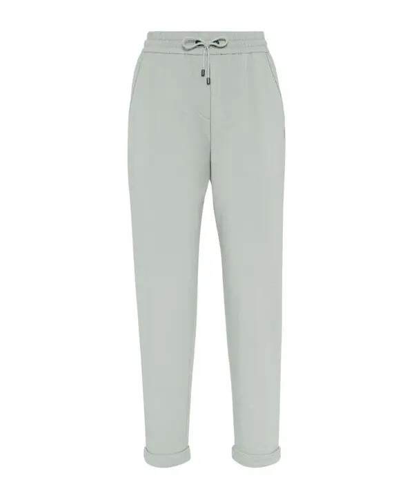 Brunello Cucinelli Monili Bead-embellished Drawstring Track Pants