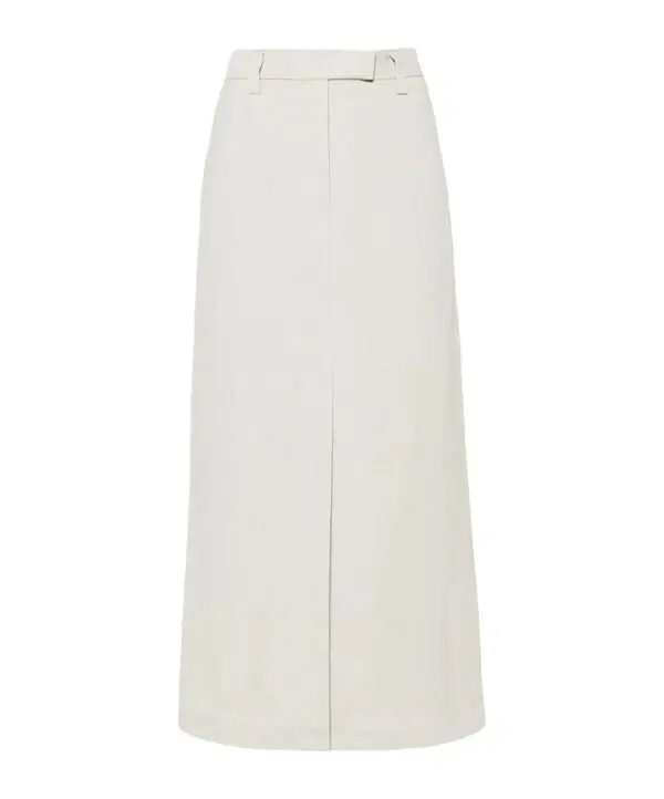 Brunello Cucinelli Fluid Twill Maxi Skirt