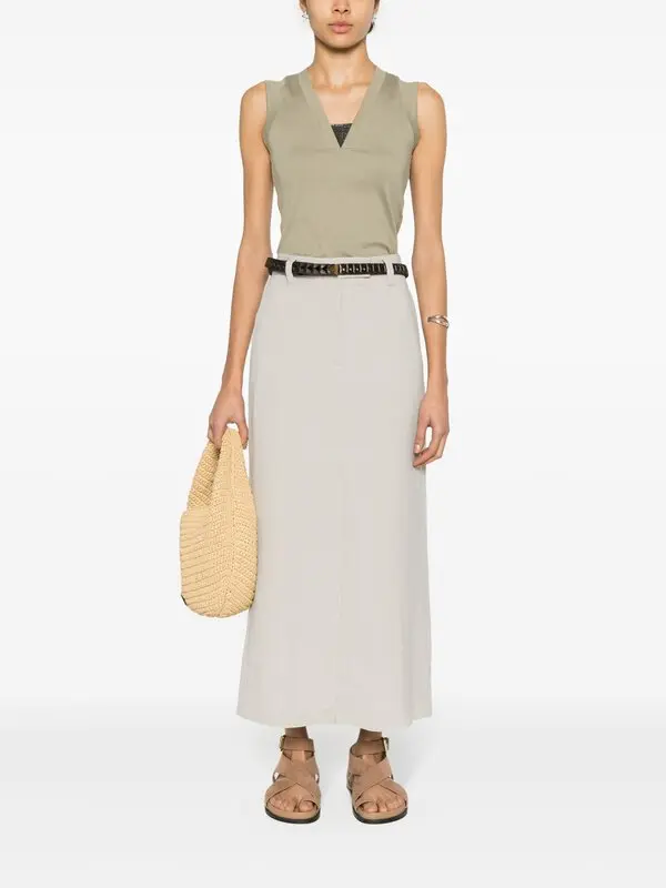 Brunello Cucinelli Fluid Twill Maxi Skirt