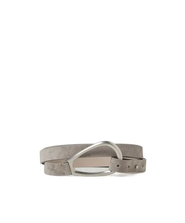Brunello Cucinelli Wraparound Buckle-detailed Belt - Gray