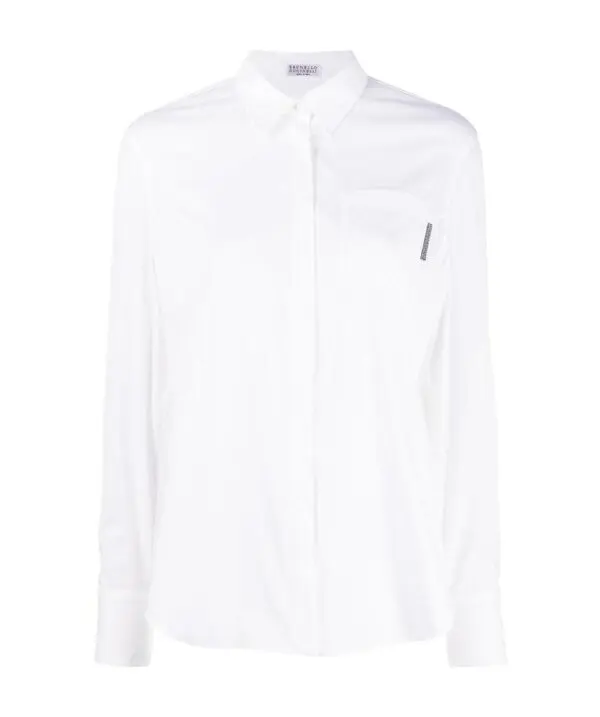 Brunello Cucinelli Beaded Tab Detail Shirt
