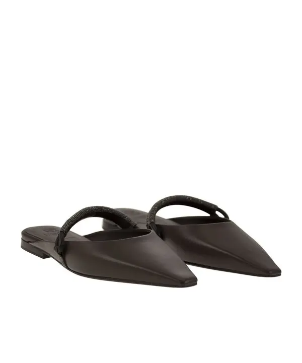 Brunello Cucinelli Embellished Strap Flat Shoes