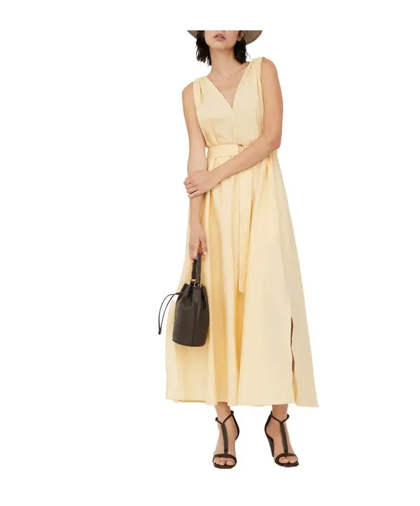 Brunello Cucinelli Sleeveless Belted Midi Dress