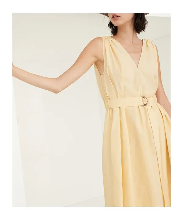 Brunello Cucinelli Sleeveless Belted Midi Dress
