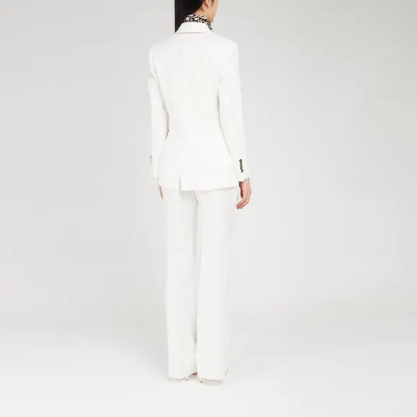 Brunello Cucinelli Double-breasted Woven Blazer With Scarf Detail