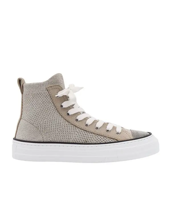 Brunello Cucinelli High Top Knit Sneakers