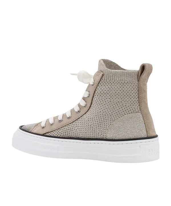 Brunello Cucinelli High Top Knit Sneakers