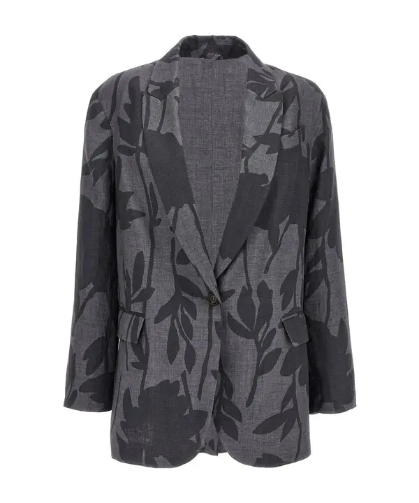 Brunello Cucinelli Single-breasted Floral Print Blazer
