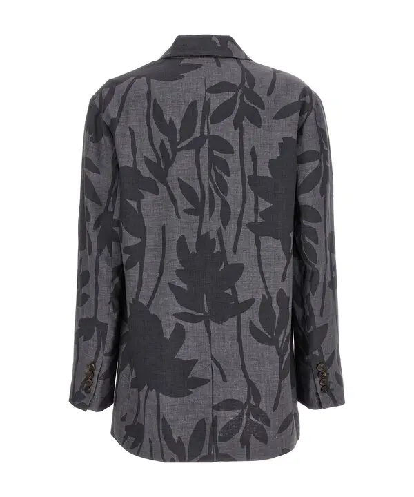Brunello Cucinelli Single-breasted Floral Print Blazer