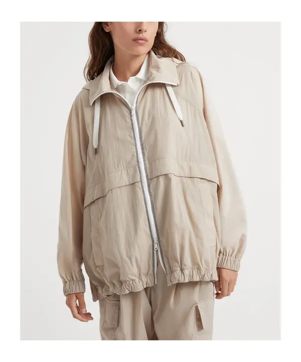 Brunello Cucinelli Lightweight Zipped Hooded Drawstring Jacket