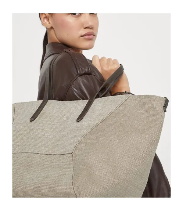 Brunello Cucinelli Open Top Tote Bag - Nude
