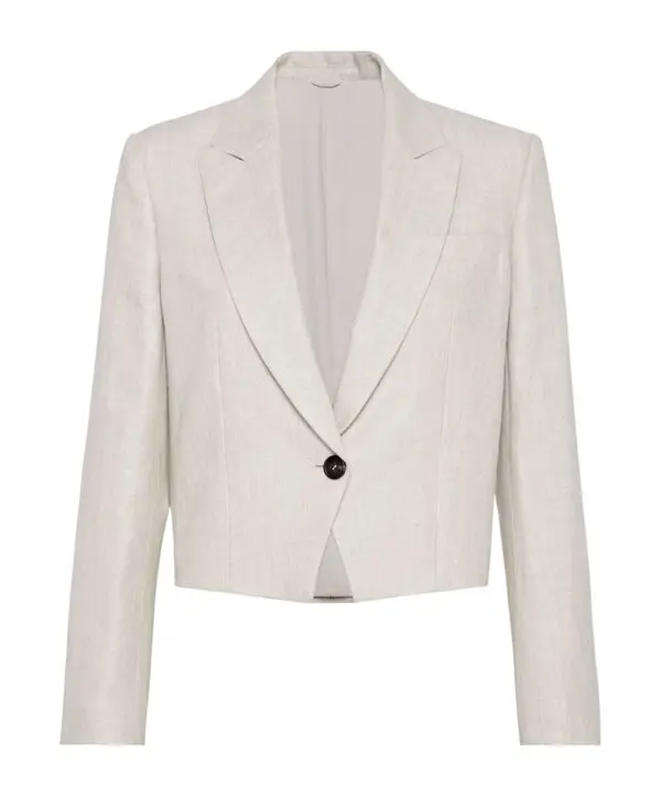 Brunello Cucinelli Single Breasted Cropped Blazer