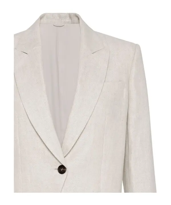 Brunello Cucinelli Single Breasted Cropped Blazer