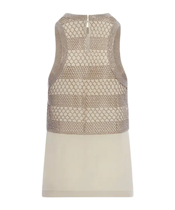 Brunello Cucinelli Embellished-neck Cut-out Top