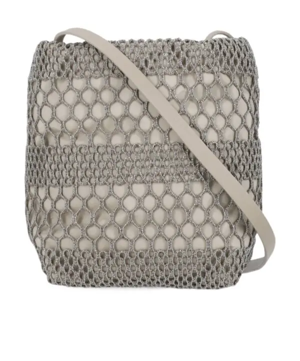 Brunello Cucinelli Woven Drawstring Bucket Bag
