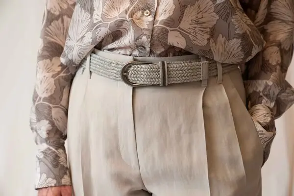 Brunello Cucinelli Pleated Flax Trousers With Beaded Detail