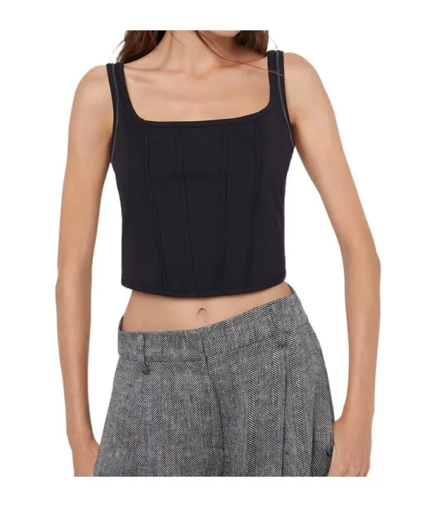 Brunello Cucinelli Square Neck Cropped Top