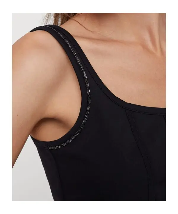 Brunello Cucinelli Square Neck Cropped Top