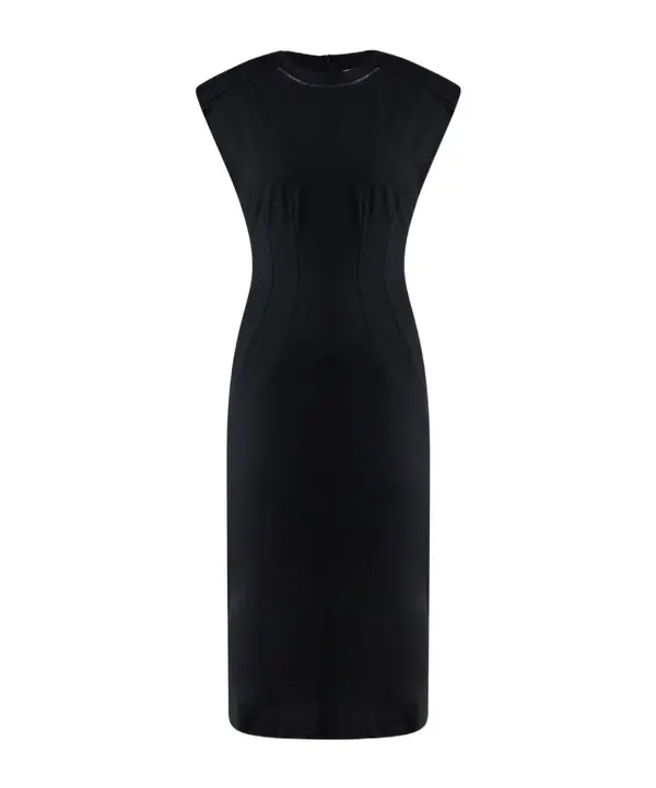 Brunello Cucinelli Round Collar Sleeveless Dress